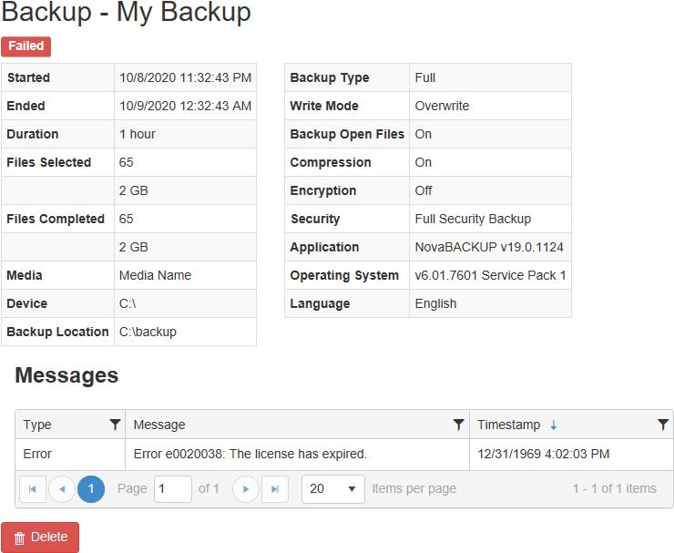 Log Viewer | NovaBACKUP CMon Help