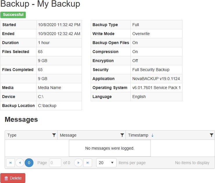 Log Viewer | NovaBACKUP CMon Help